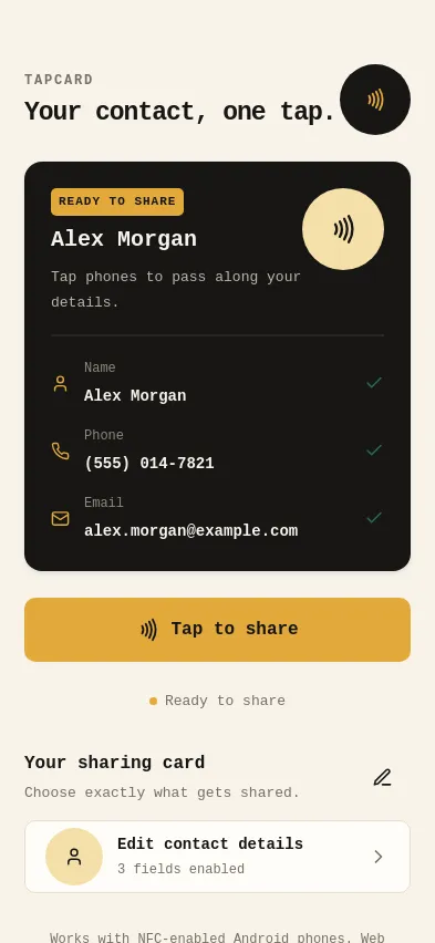 NFC Contact Sharer