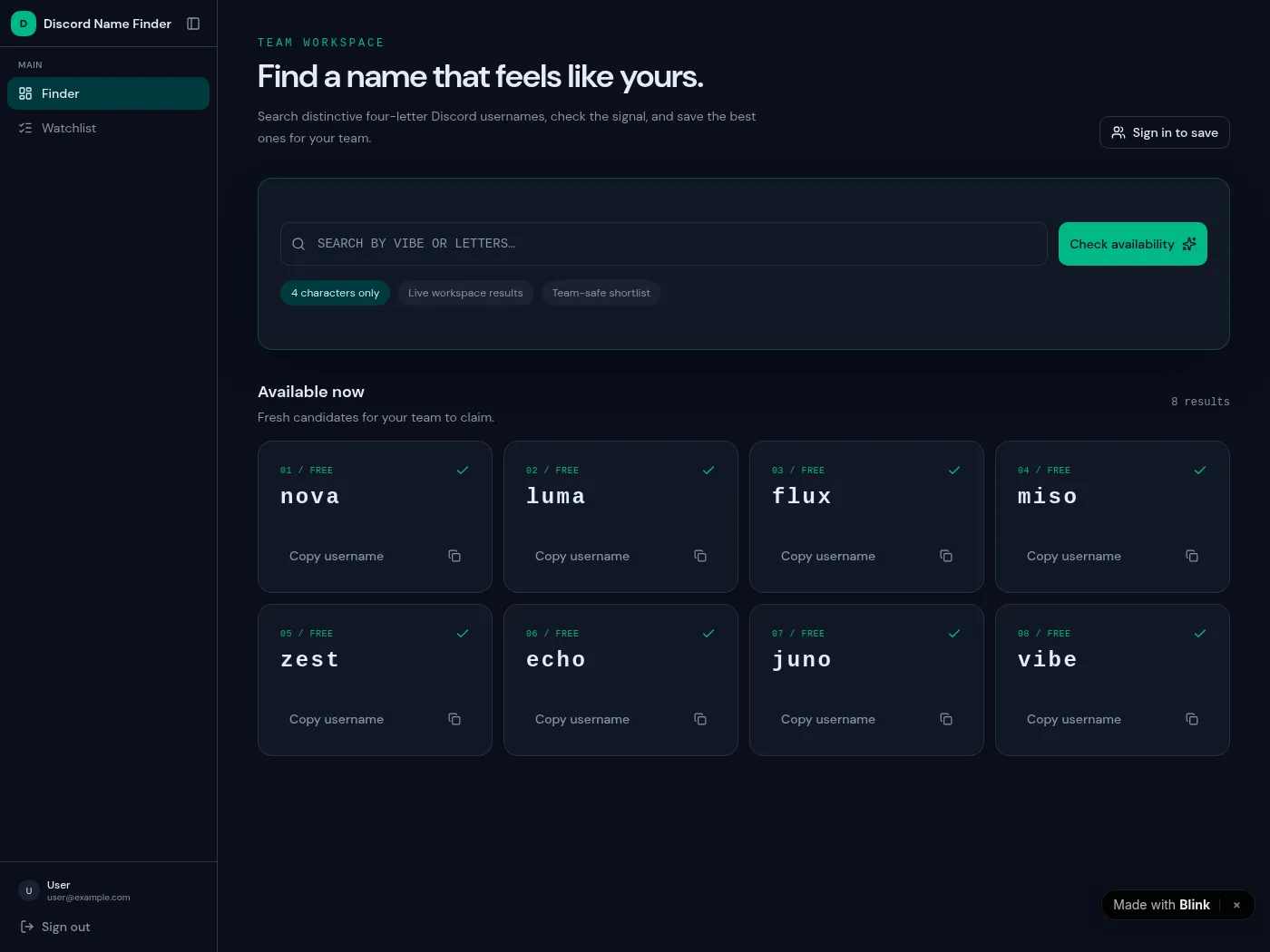 Discord Name Finder