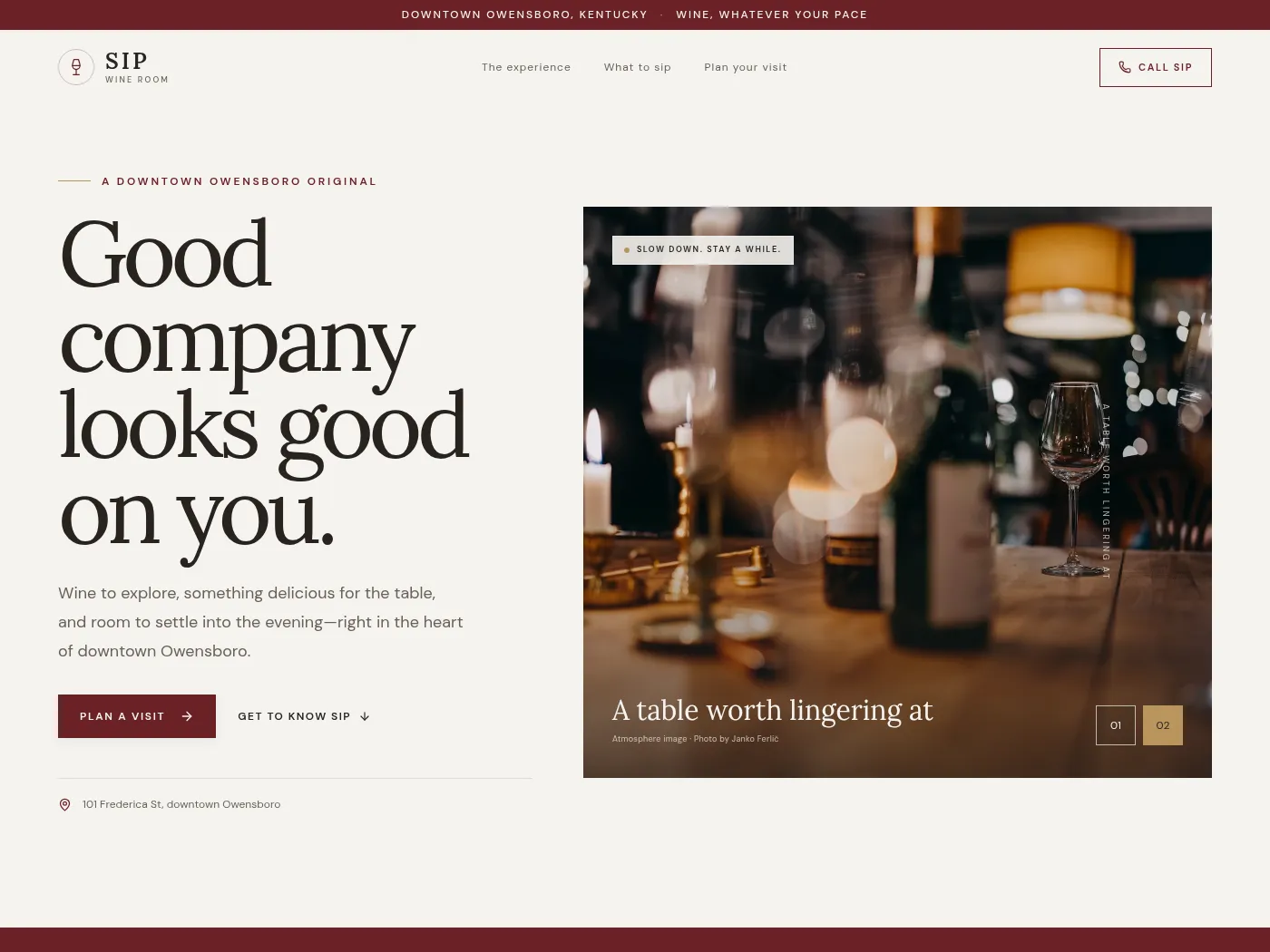 SIP Wine Room Website