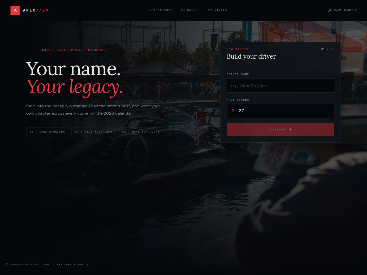 F1 Driver Career Simulator