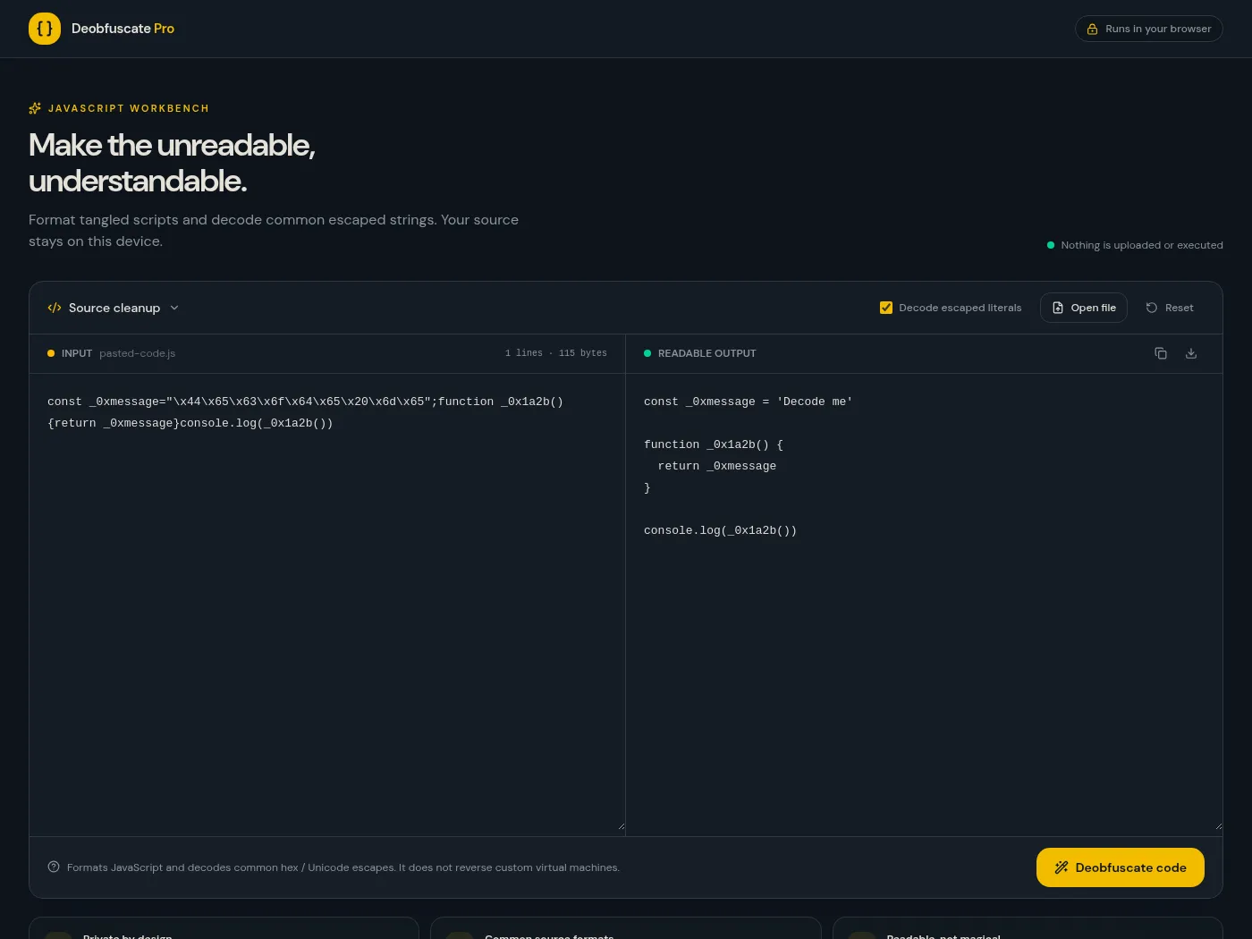 Deobfuscate Pro