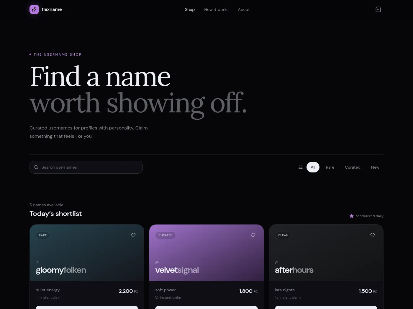 FlexName Showcase