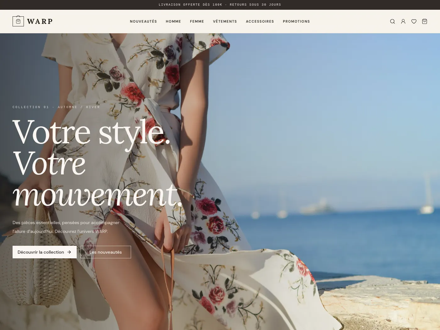 WARP E-Commerce Fashion Site