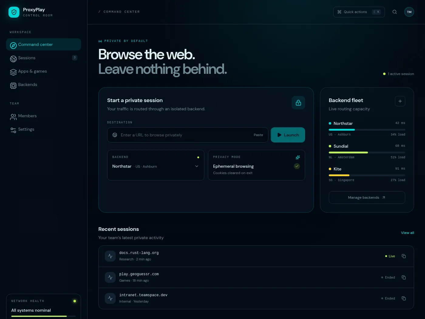 ProxyPlay Portal