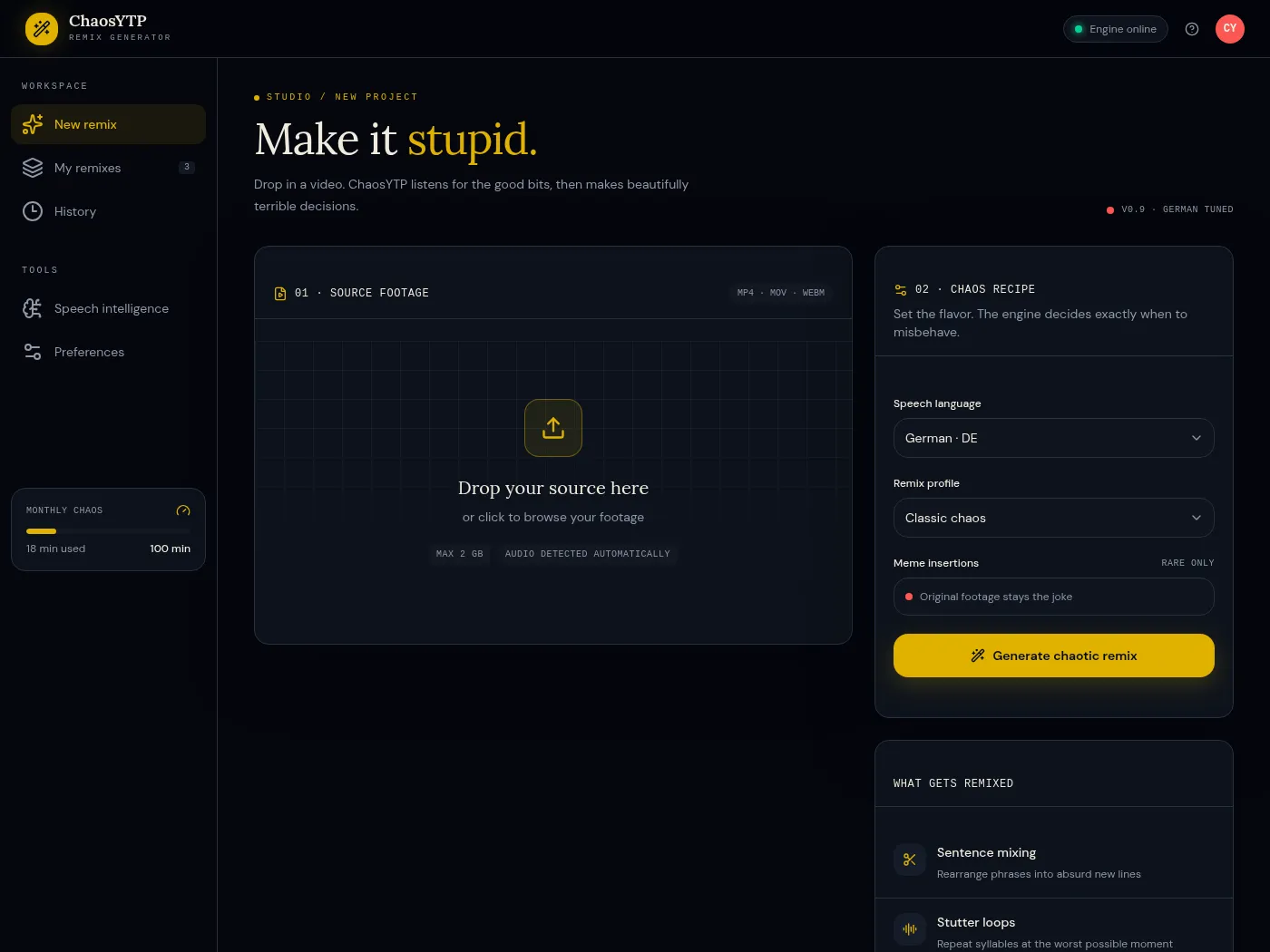 ChaosYTP Remix Generator