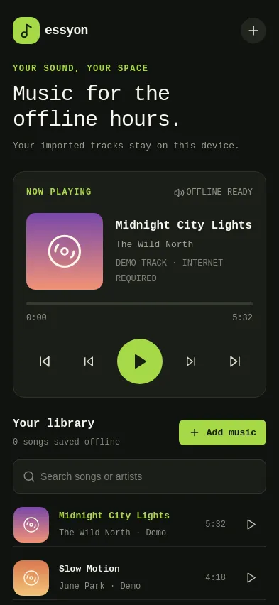 Essyon Music Player