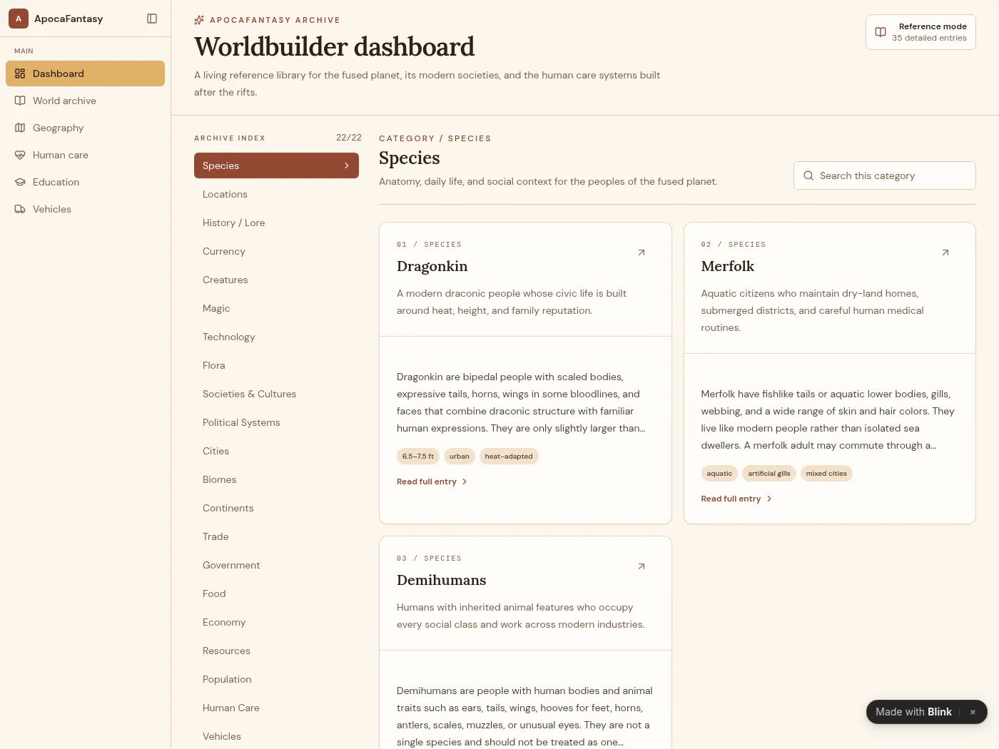 ApocaFantasy Worldbuilder