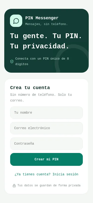PIN Messenger App