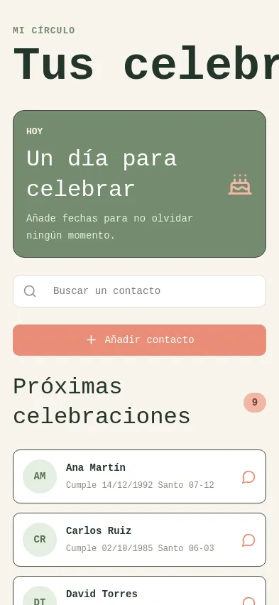 Santoral & Cumpleaños App