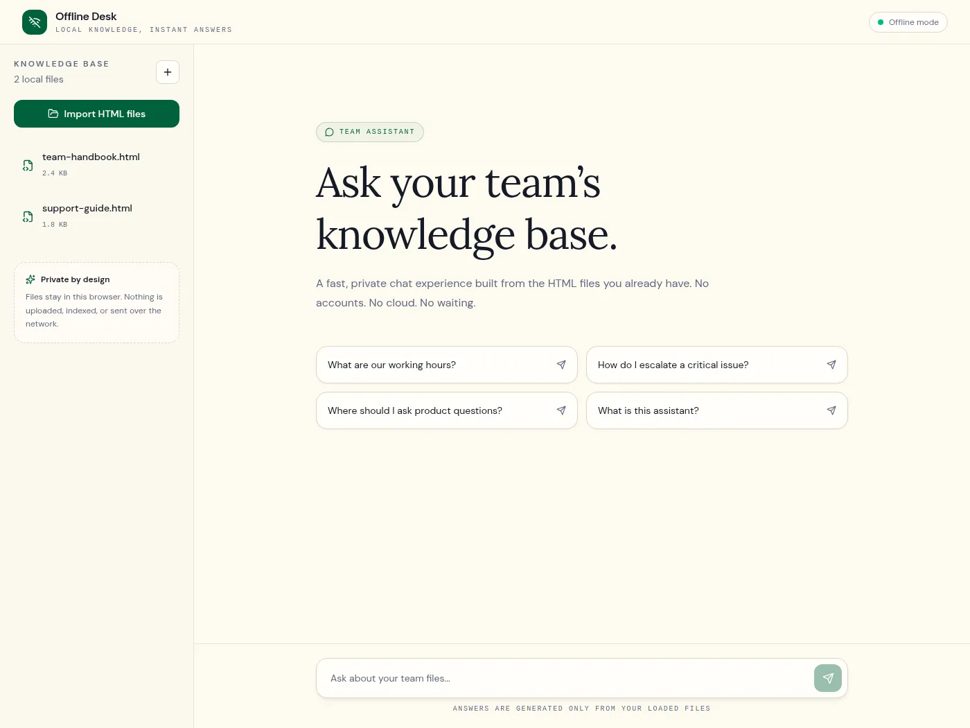 Offline HTML Chatbot