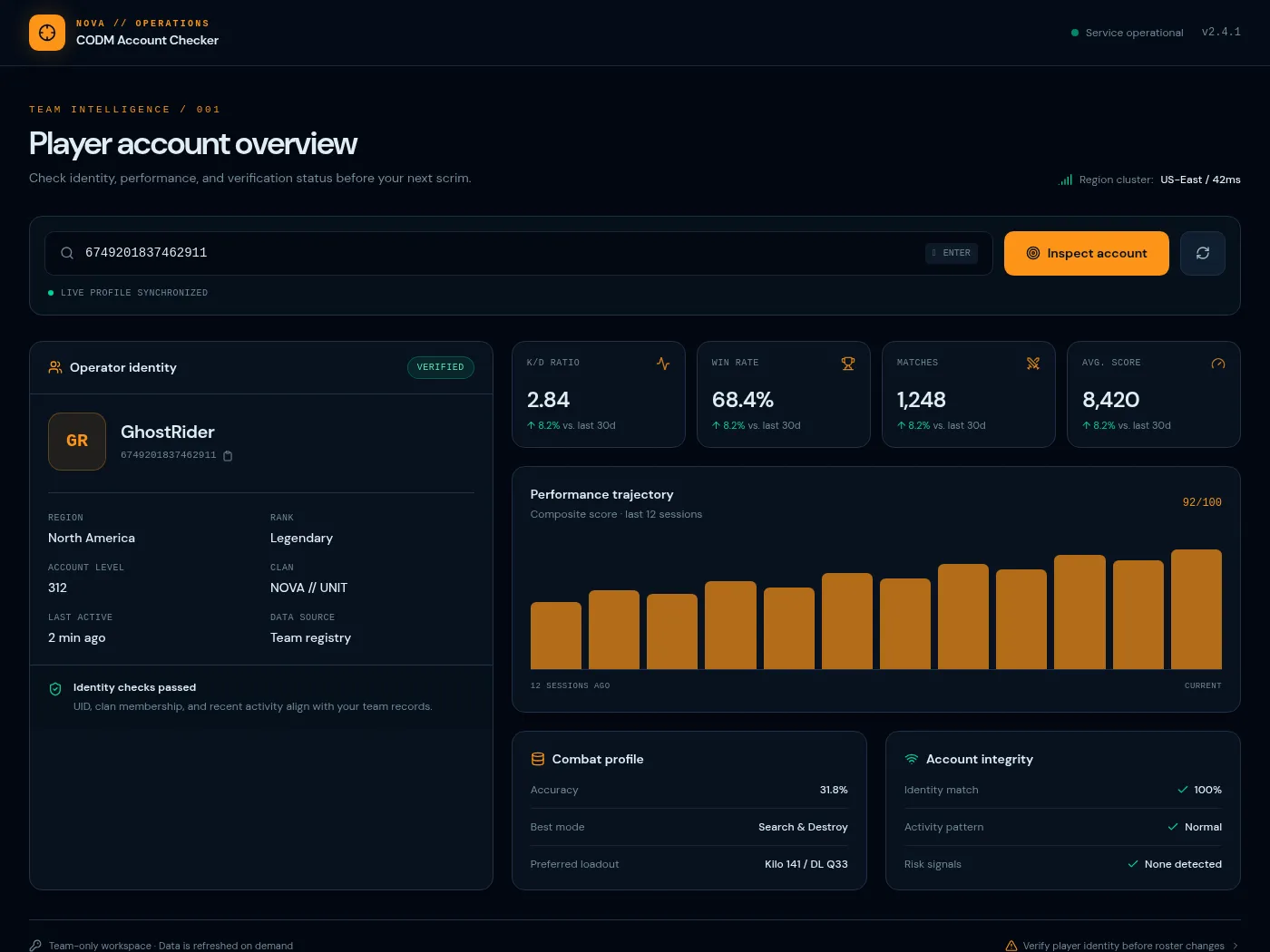 CODM Account Dashboard