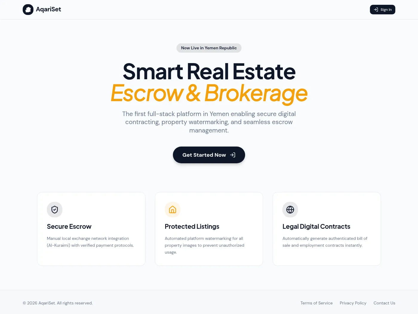 AqariSet Escrow Platform