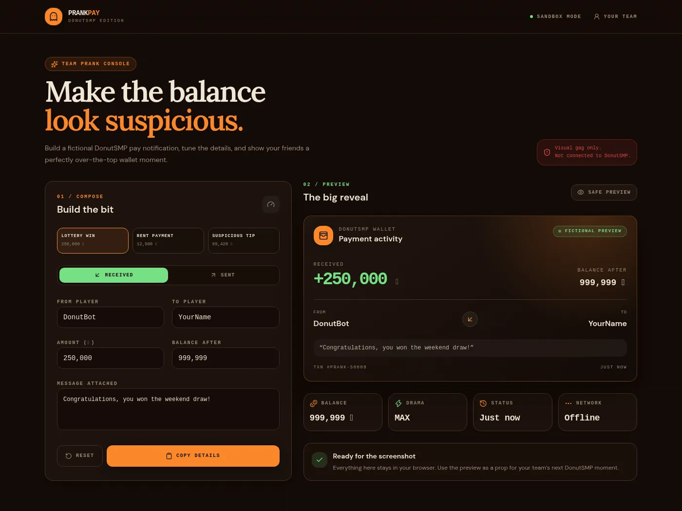 DonutSMP Prank Pay Mod