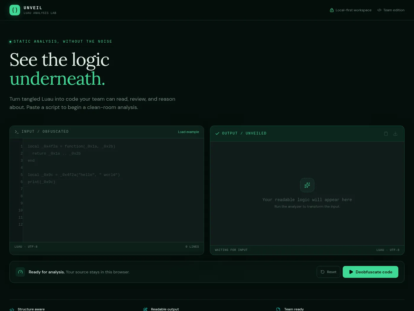 Luau Deobfuscator Web