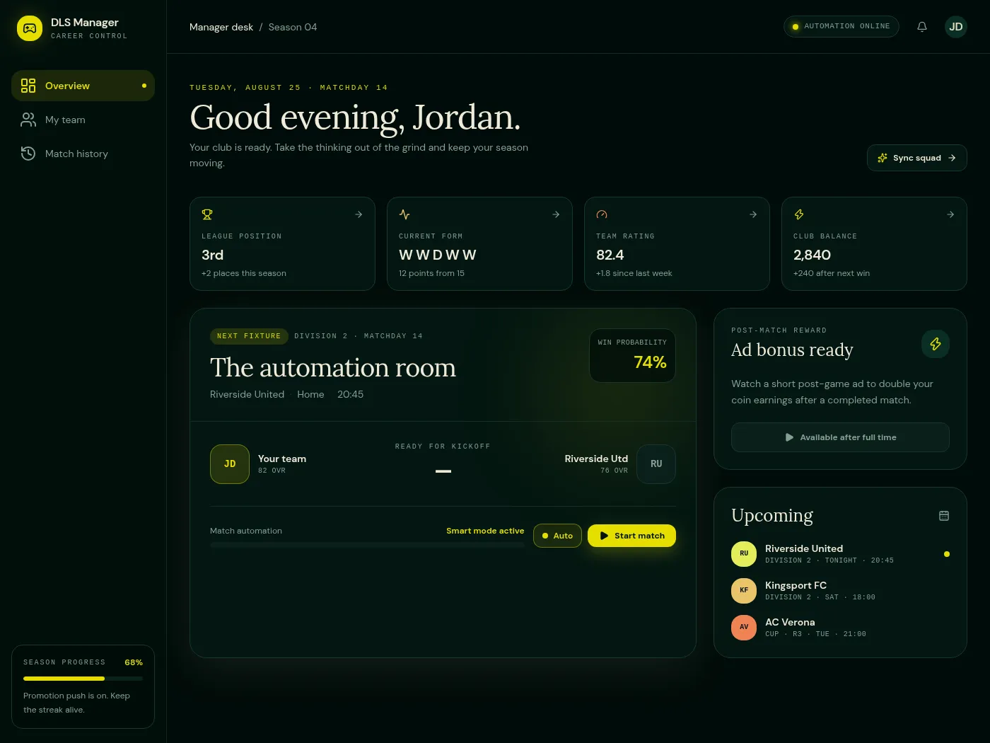 Dream League AI Manager