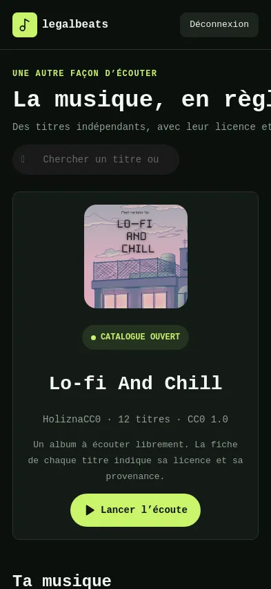 LegalBeats Mobile Player