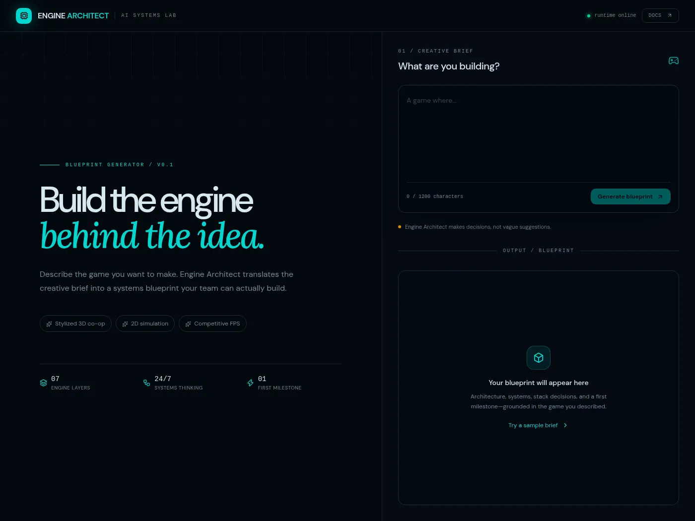 Game Engine Architect AI