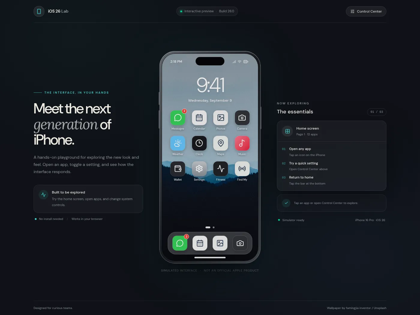 iOS 26 Web Simulator