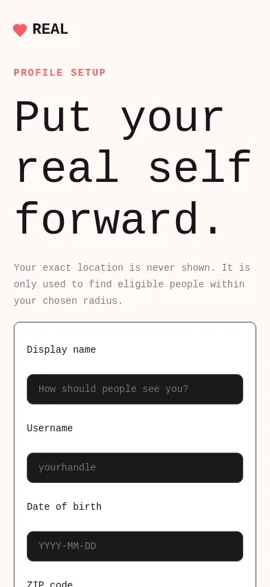 Radically Real Dating App