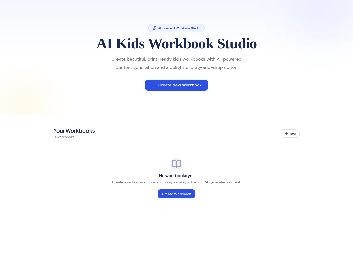 AI Kids Workbook Studio