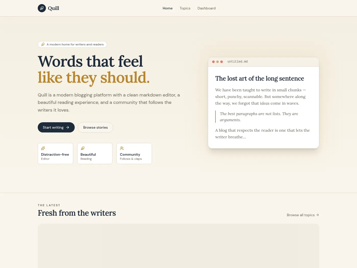 Quill Blogging Platform