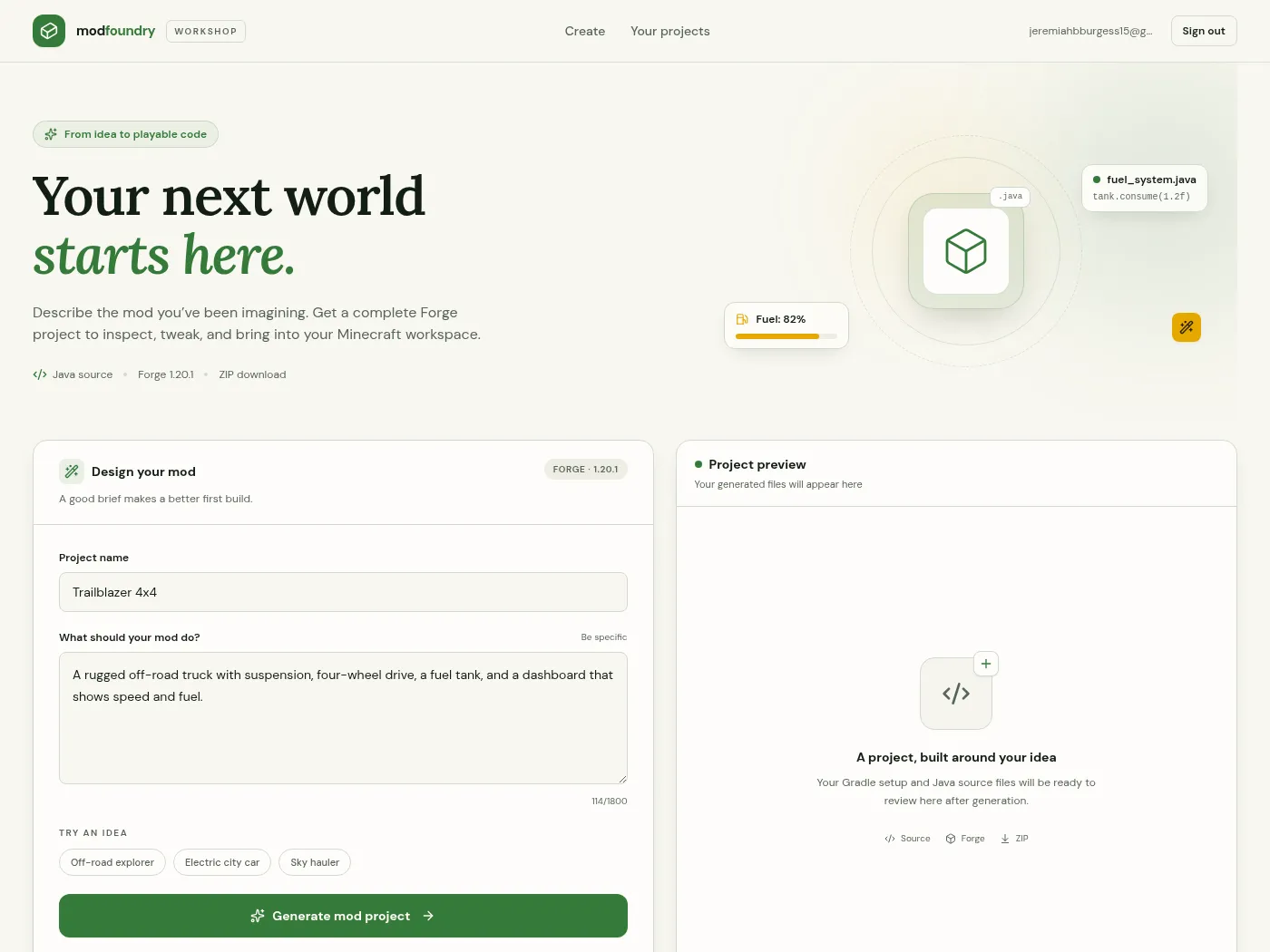 MineMod Creator AI