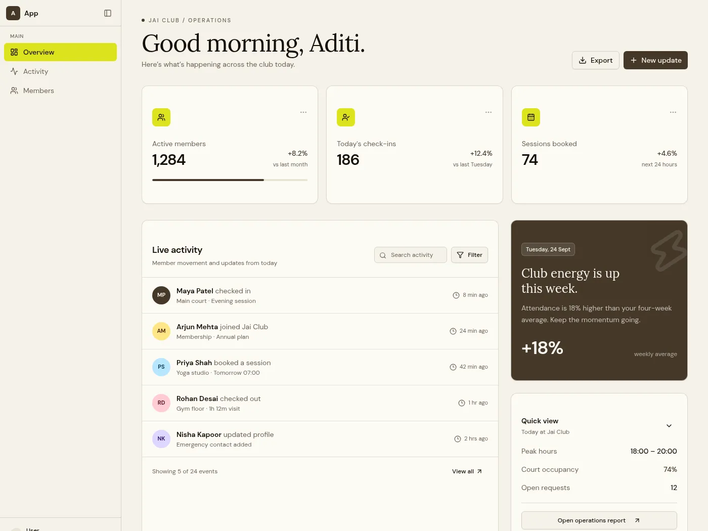 Jai Club Admin Panel