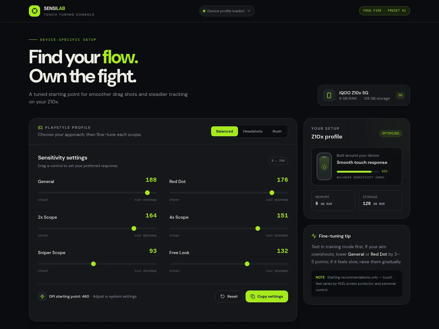 Sensi Optimizer for iQOO Z10x