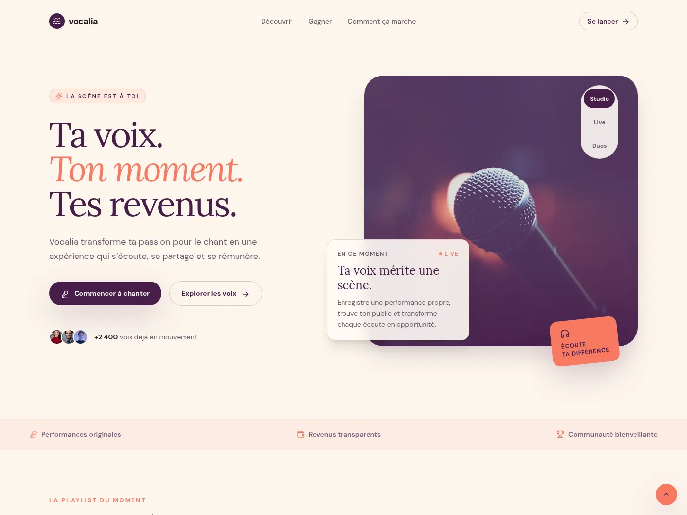 Sing & Earn Webpage