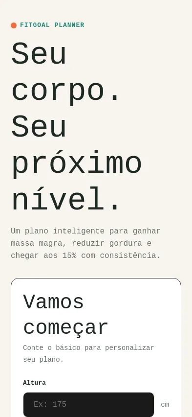 FitGoal Planner