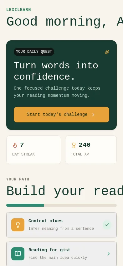 LexiLearn Gamified E-Learning