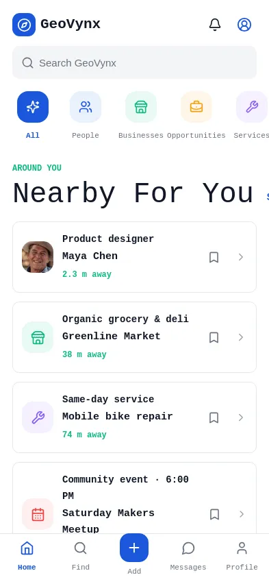 GeoVynx Mobile Discovery