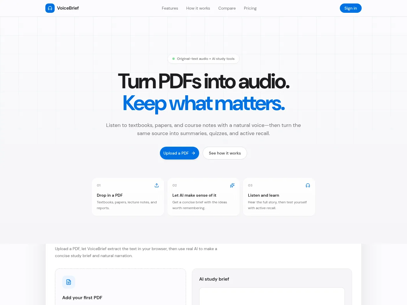 VoiceBrief Web App Rebuild