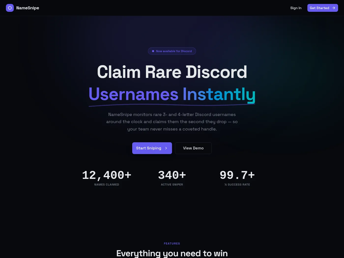 NameSnipe for Discord