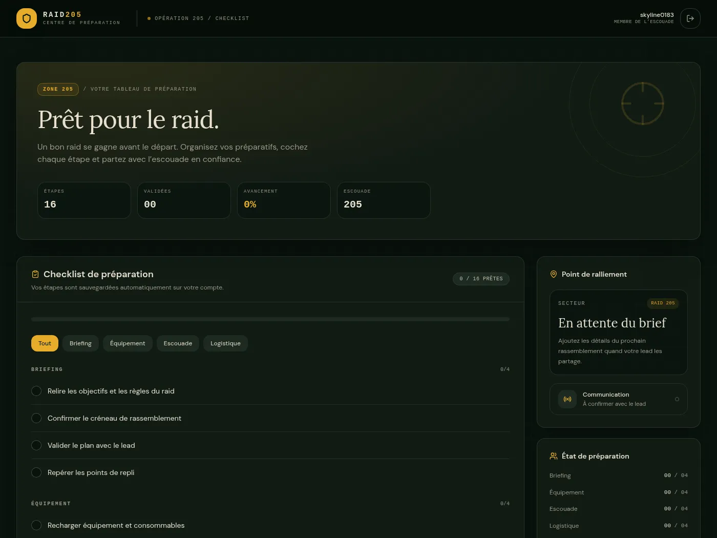 Raid205 Prep App