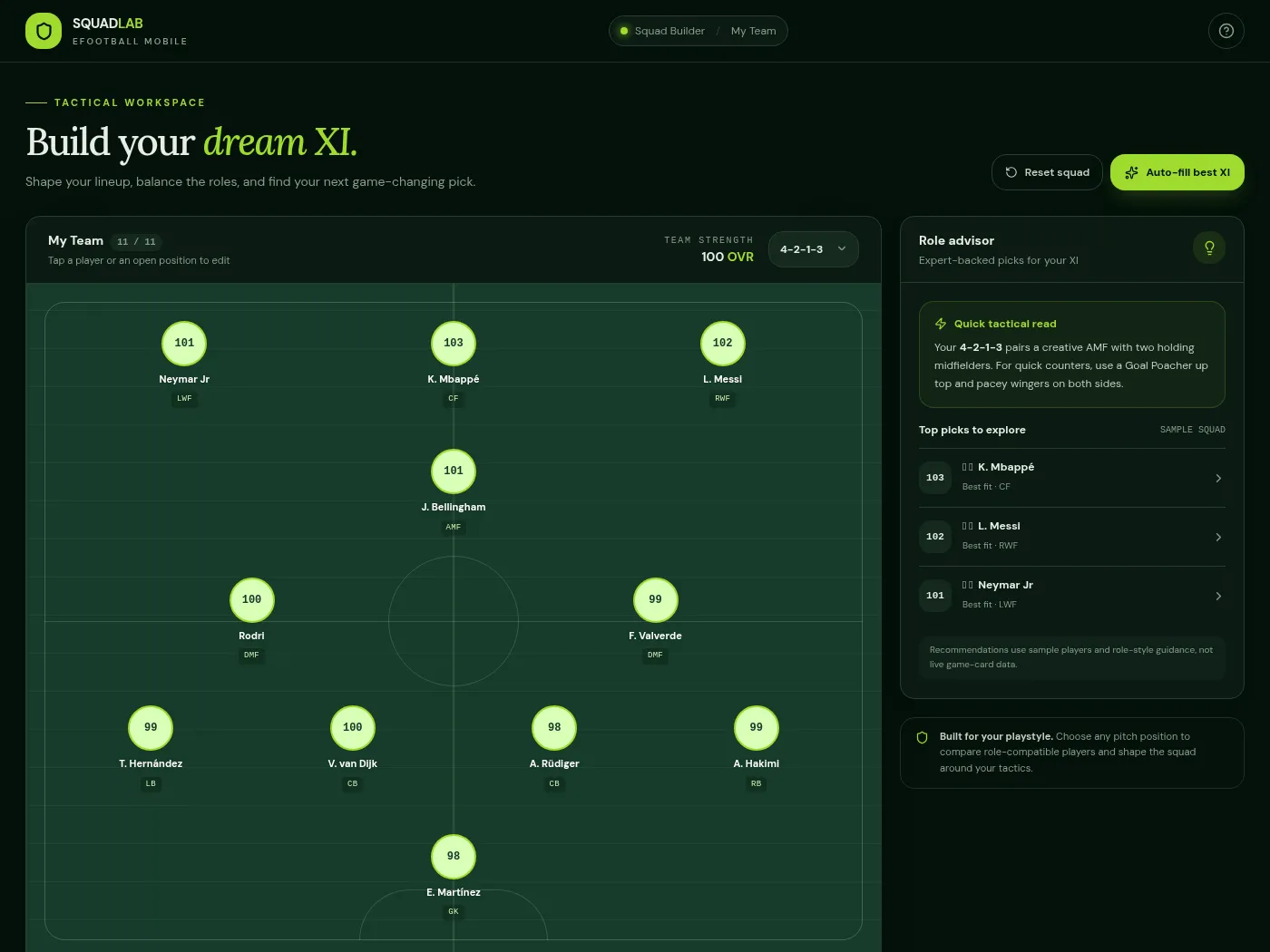 eFootball Team Builder