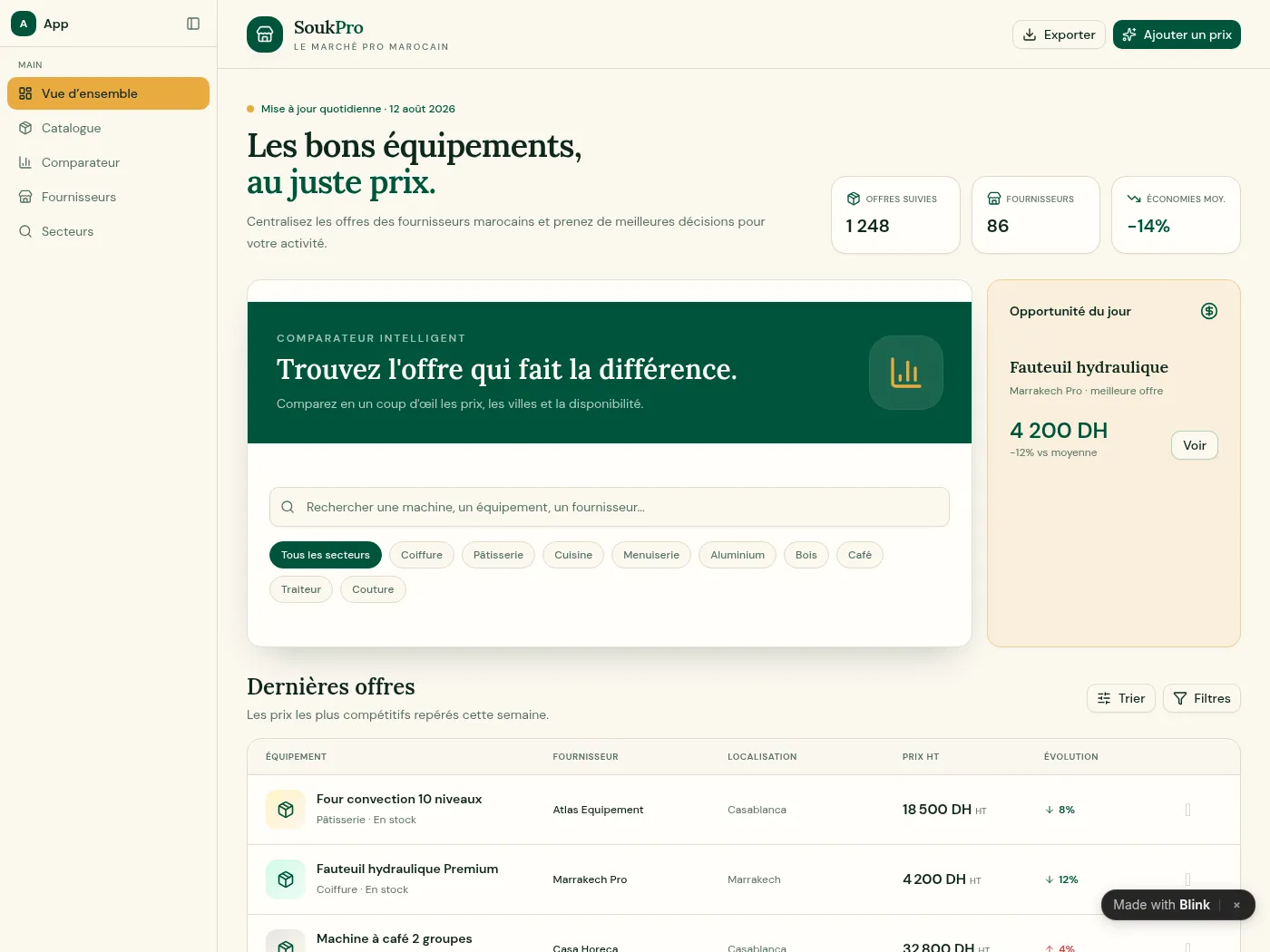 Moroccan Supplier Dashboard