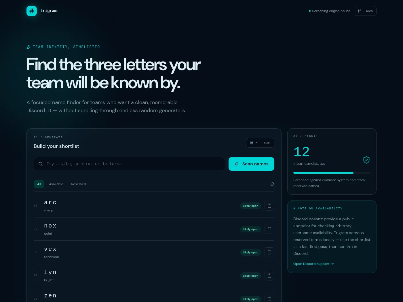 Discord Name Finder