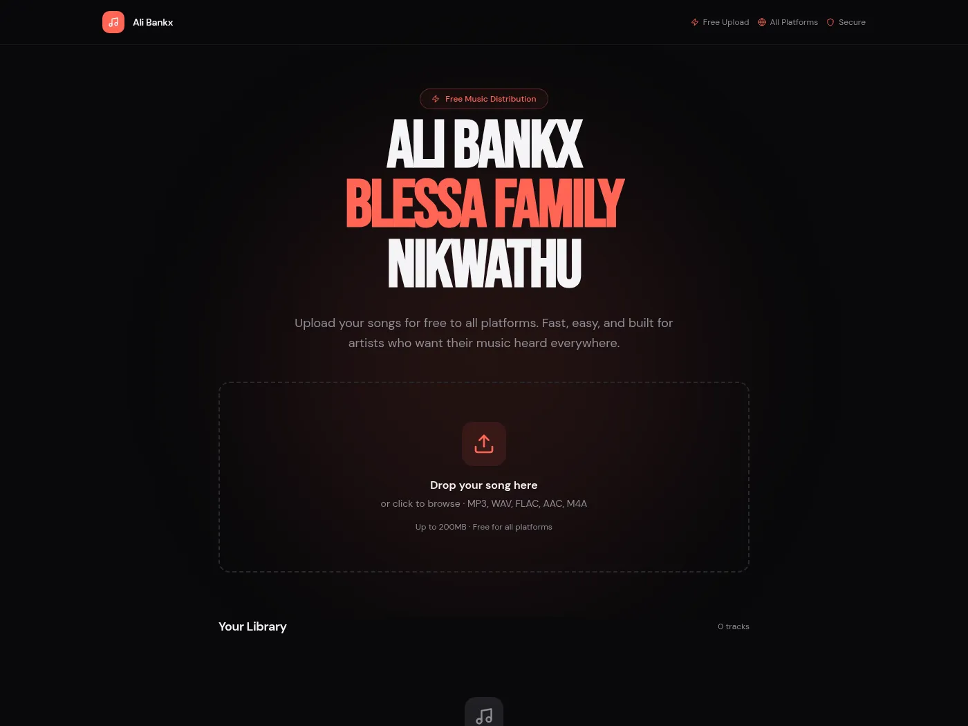 Ali Bankx Music Uploader