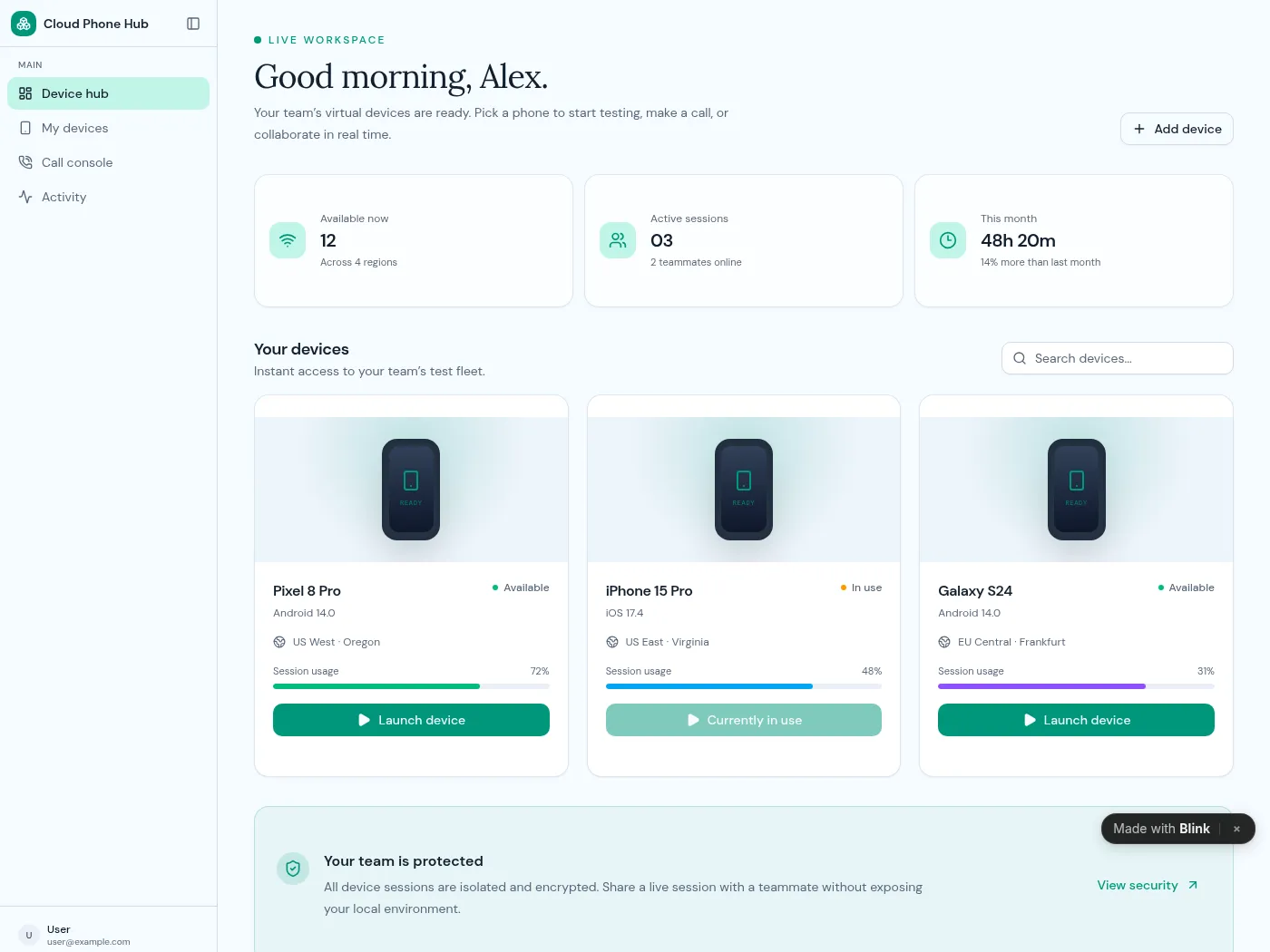 Cloud Phone Device Hub