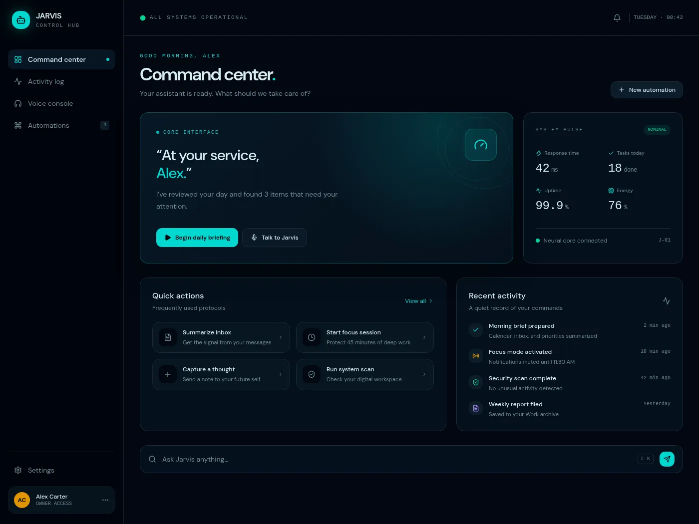 Jarvis Control Hub