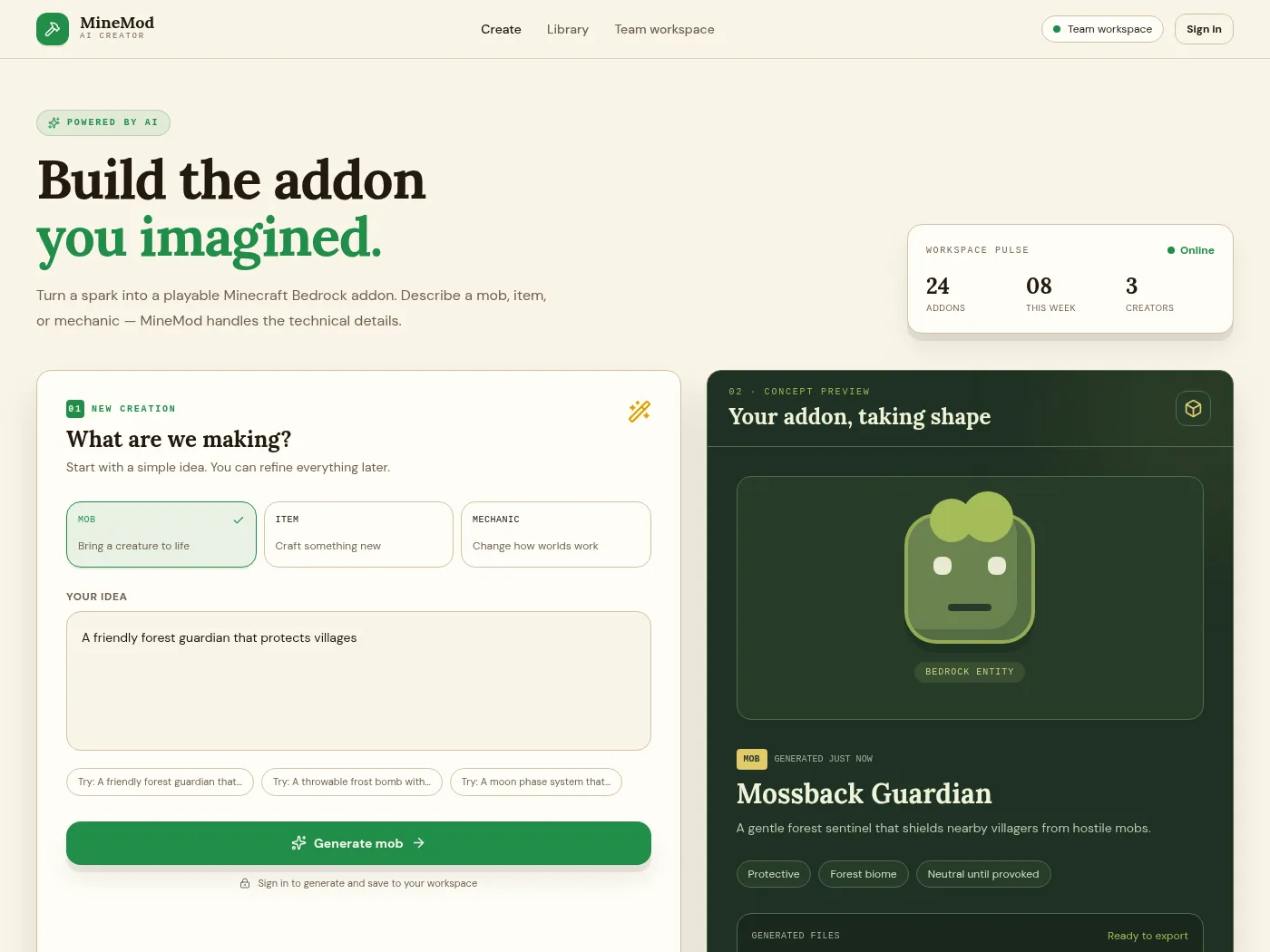 MineMod AI Creator