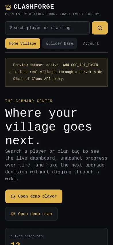 ClashForge Tracker & Planner