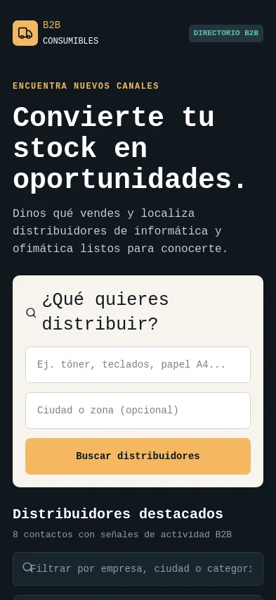B2B Consumibles Finder