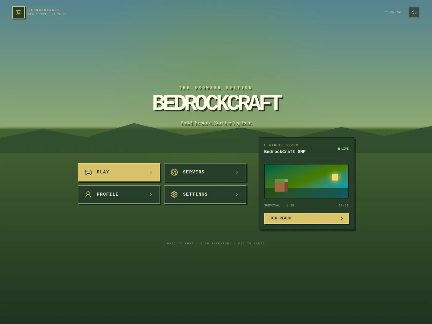 BedrockCraft Web Client