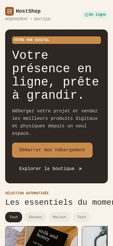 HostShop Mobile Hub