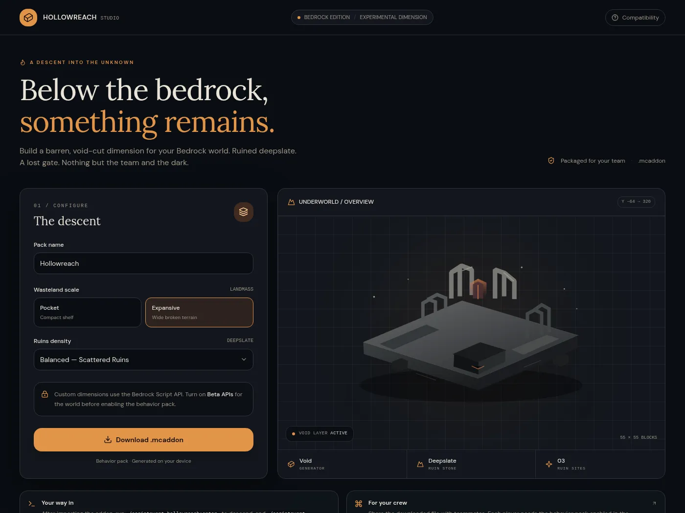 Underworld Bedrock Addon
