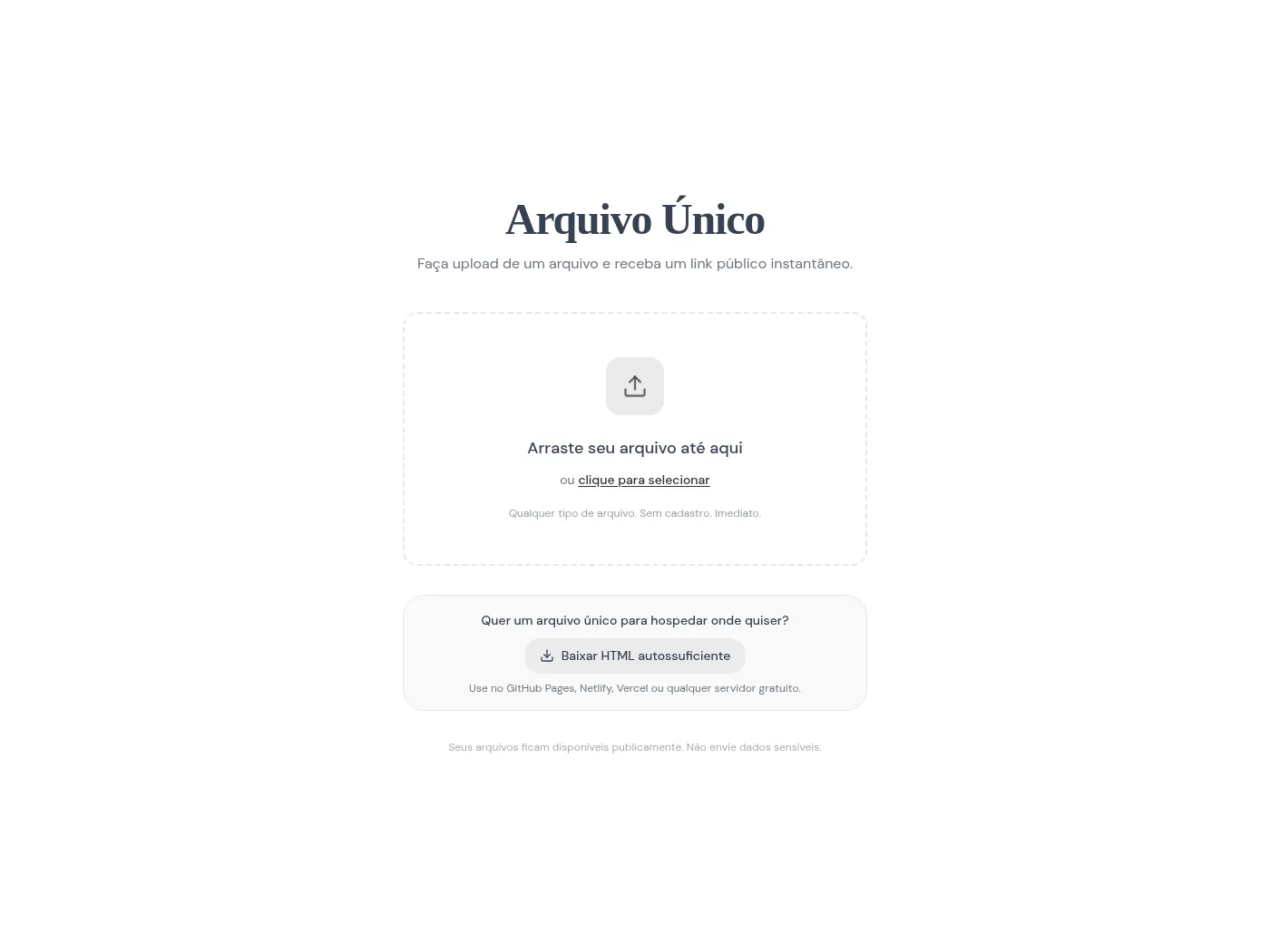 Arquivo Único Uploader