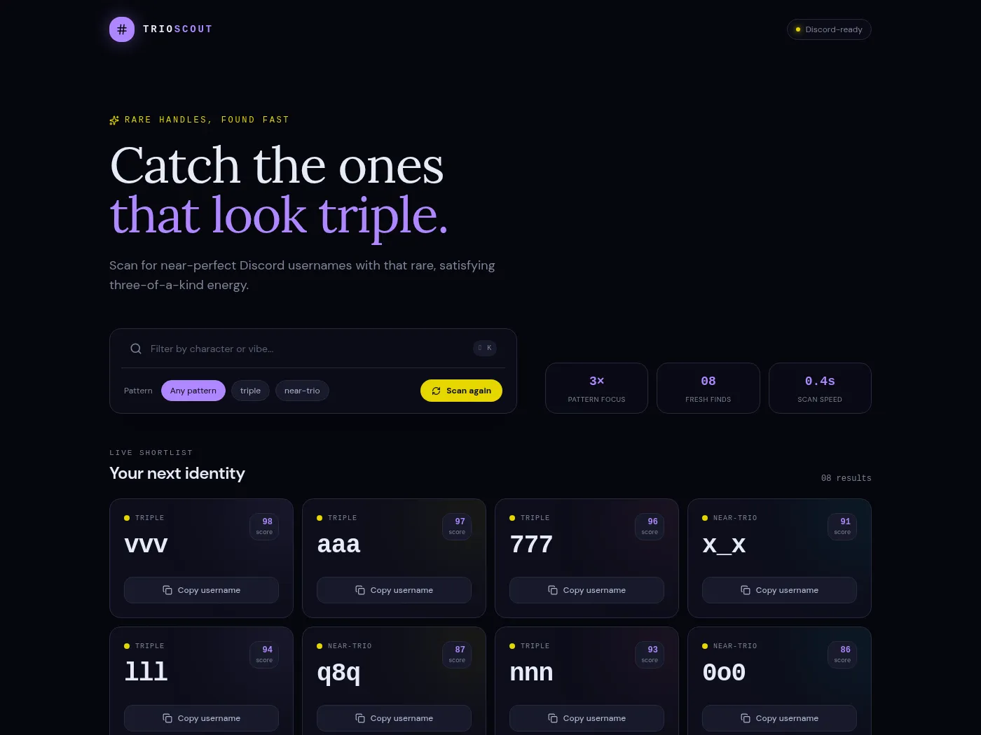 Discord Trio Finder