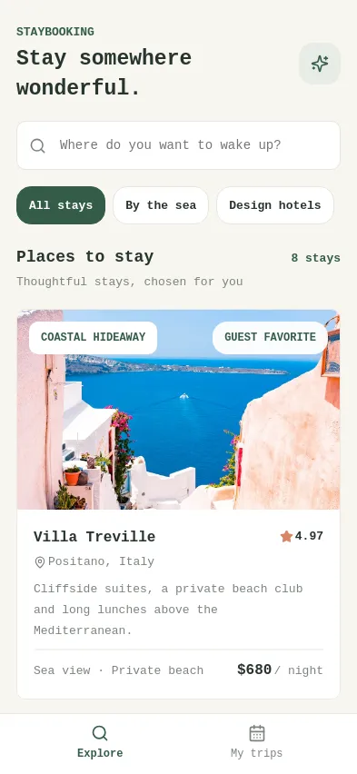 StayBooking Mobile App